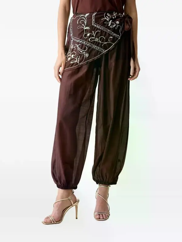 HAVEONE Sequin-embellished Wrap-panel Trousers