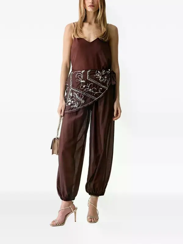 HAVEONE Sequin-embellished Wrap-panel Trousers