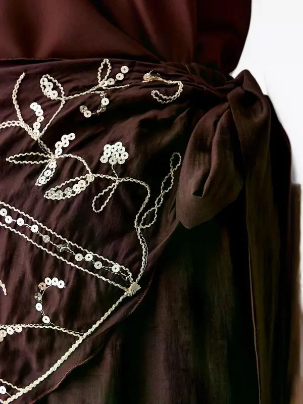 HAVEONE Sequin-embellished Wrap-panel Trousers