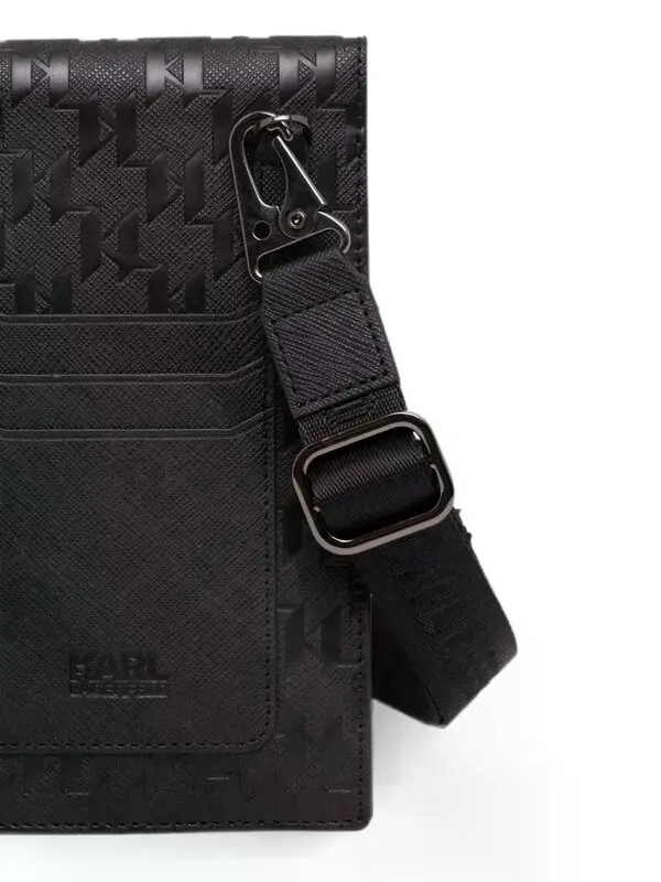 Karl Lagerfeld Monogram-embossed Ikonik Phone Bag