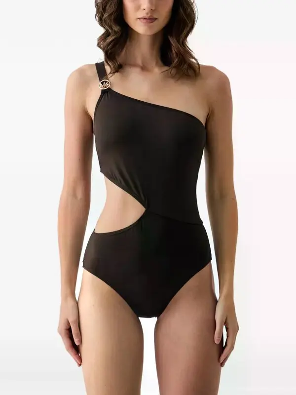 Michael Kors One-shoulder Cut-out Swimsuit - Brown
