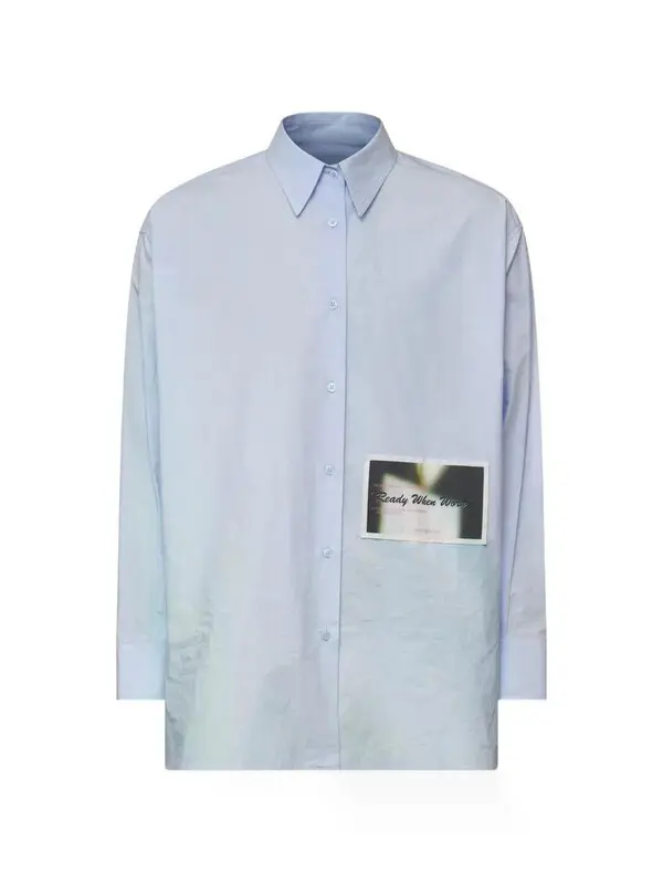MAISON MARGIELA Graphic-print Button-down Shirt - Blue