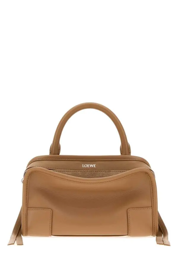 Loewe Mini Amazona Handbag In Camel Leather - Brown