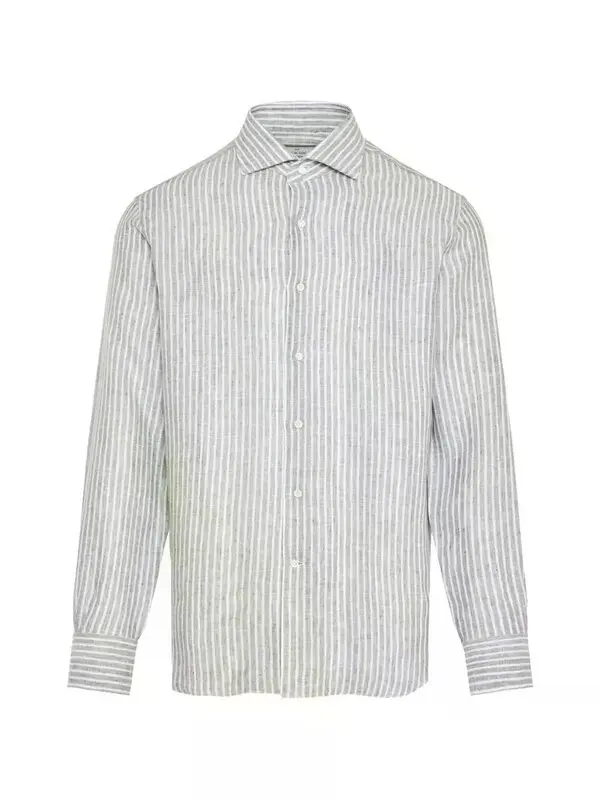 ALESSANDRO GHERARDI Striped Linen Shirt - Green