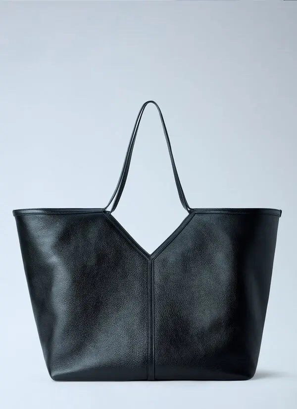 Saint Laurent Y Thin Tote Bag With Removable Pouch - Black