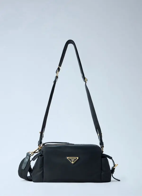 Prada Small Re-nylon And Leather Shoulder Bag - Black