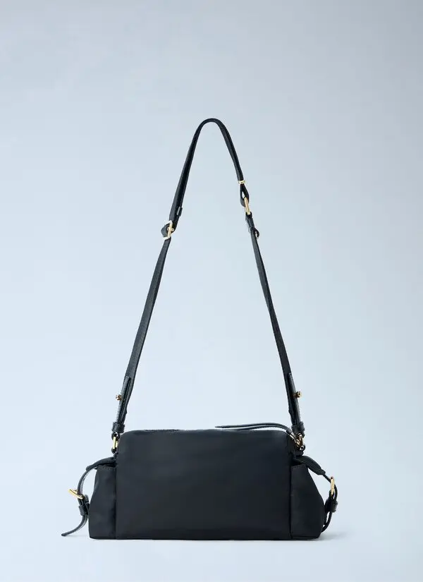 Prada Small Re-nylon And Leather Shoulder Bag - Black