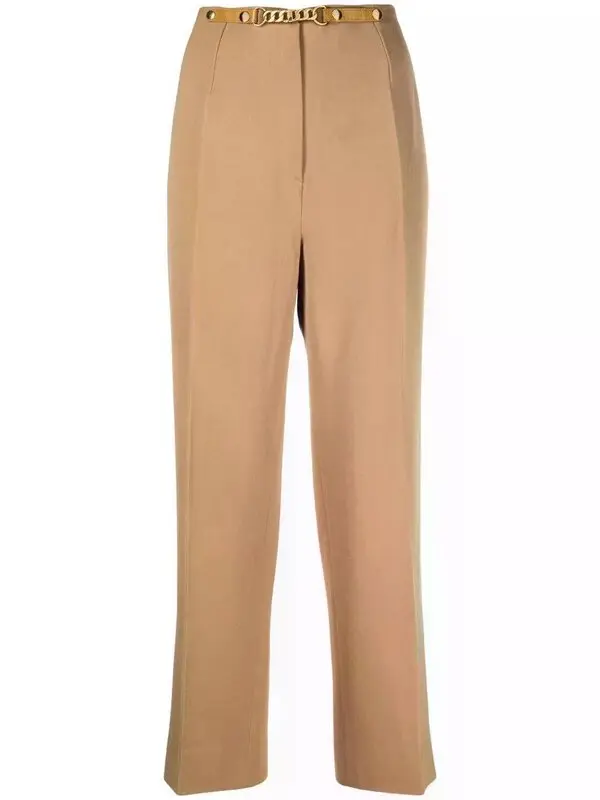 Celine 1980s Pre-owned Chain-detail Tailored Trousers - Brown