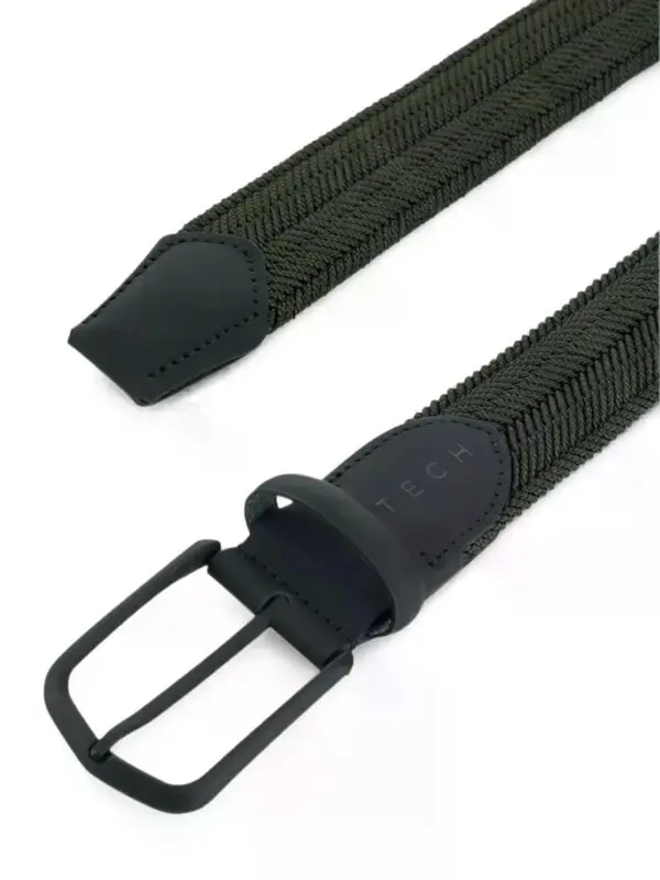 Boggi Milano Woven Stretch Viscose Blend Belt - Green