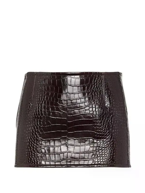 Dsquared2 Embossed-leather Mini Skirt - Brown
