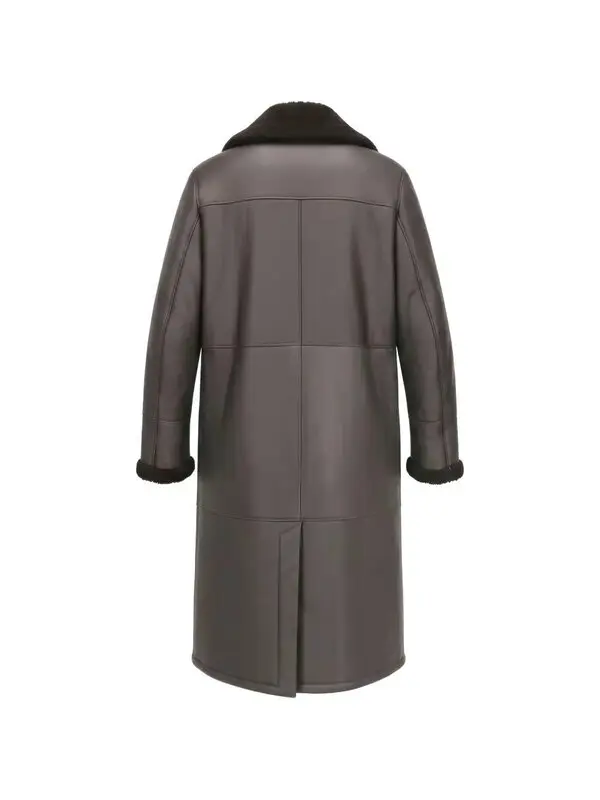 Isaia Shearling-collar Single-breasted Coat