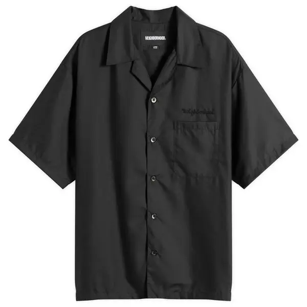 NEIGHBORHOOD Solid Color Hawaiian Logo Shirt - Black