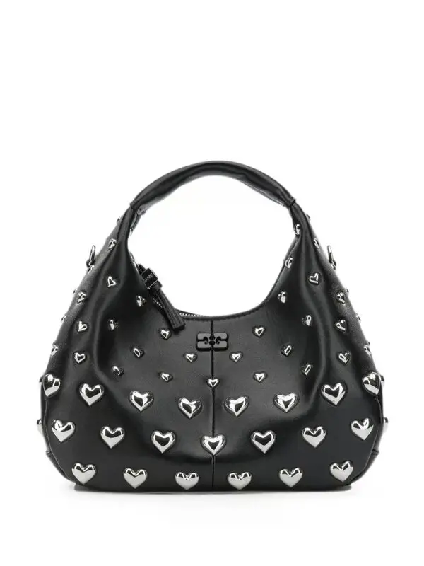 GANNI Heart Studded Tote Bag - Black