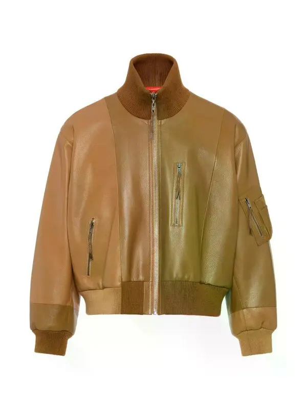 MAISON MARGIELA Spliced Leather Bomber Jacket