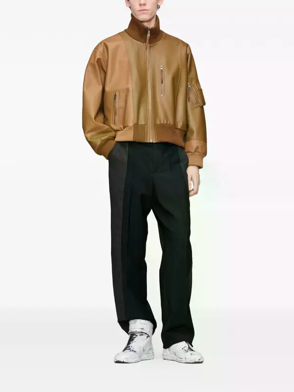 MAISON MARGIELA Spliced Leather Bomber Jacket
