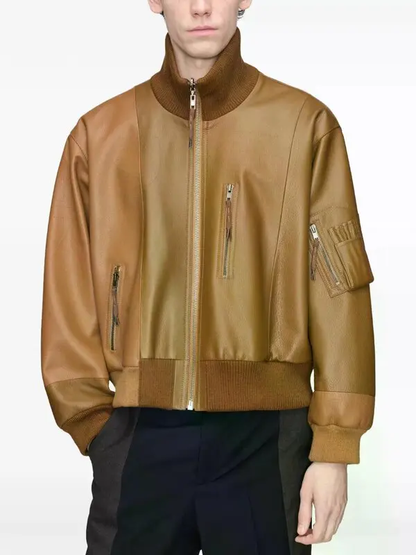 MAISON MARGIELA Spliced Leather Bomber Jacket