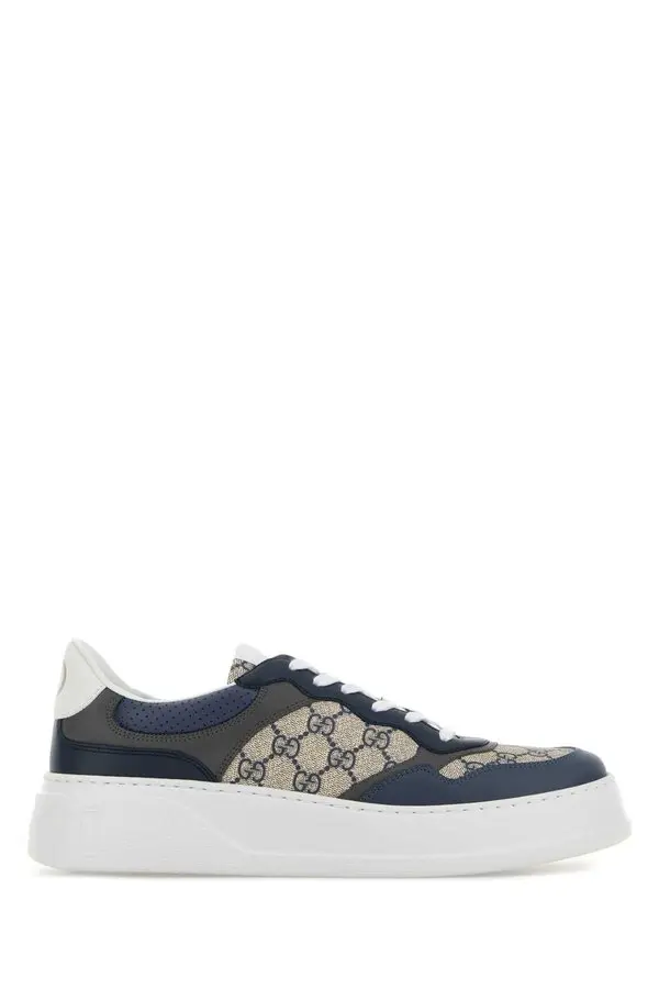Gucci Gg Canvas And Leather Sneakers - Multicolor