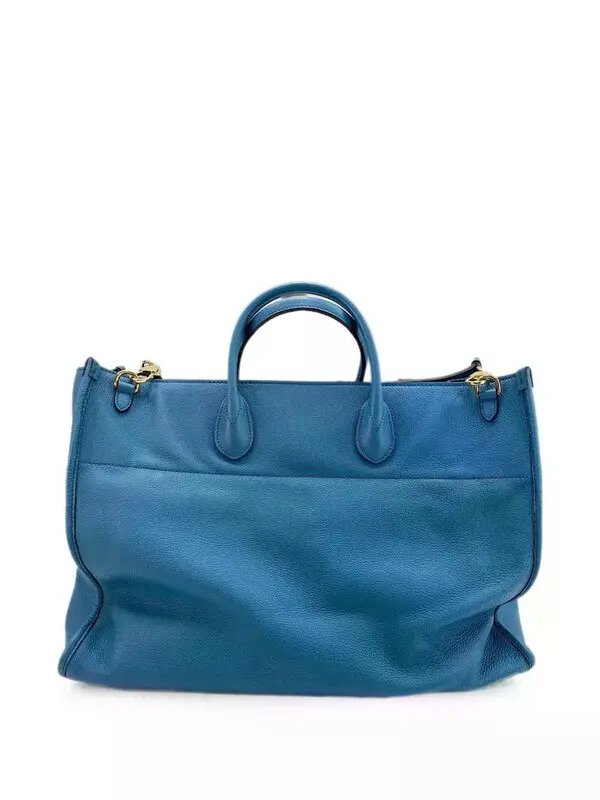 Gucci 2000s Leather Tote Bag - Blue