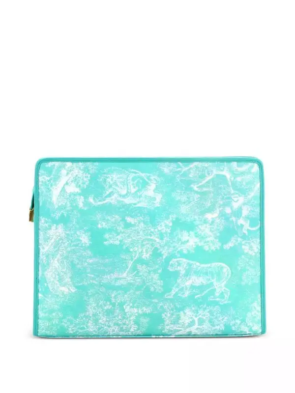Dior 30 Montaigne Zip Pouch Jacquard Canvas Clutch Bag