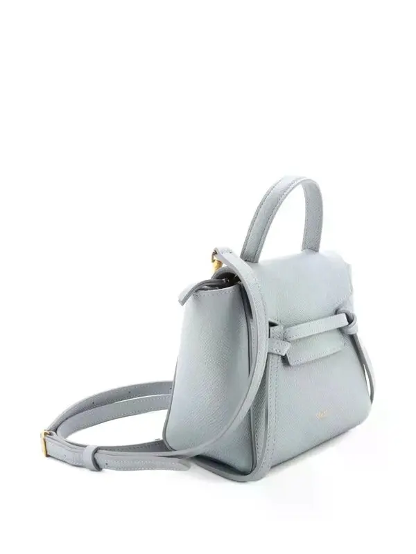 Celine Belt Bag Pico Shoulder Bag In Textured Leather - Blue