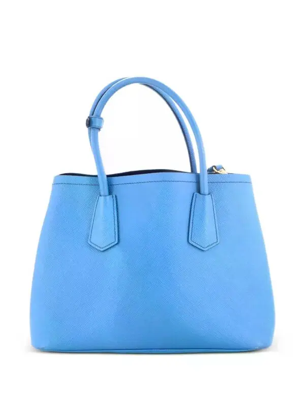 Prada Cuir Double Saffiano Leather Small Tote Bag - Blue