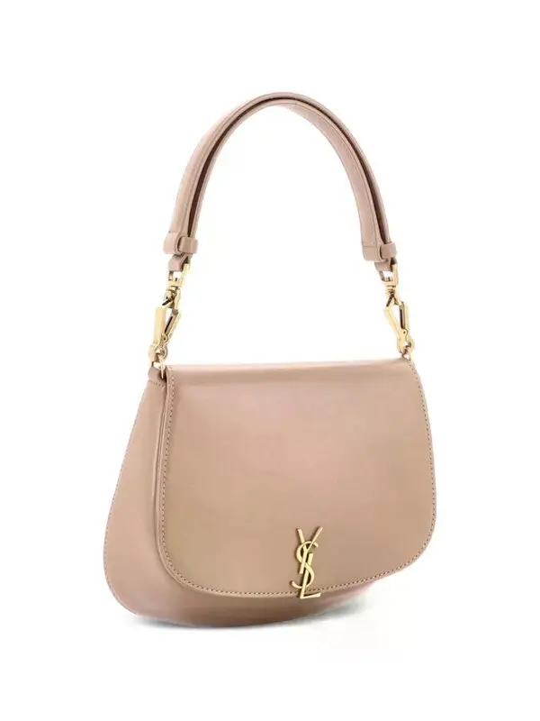 Saint Laurent Leather Mini Satchel Bag - Neutrals