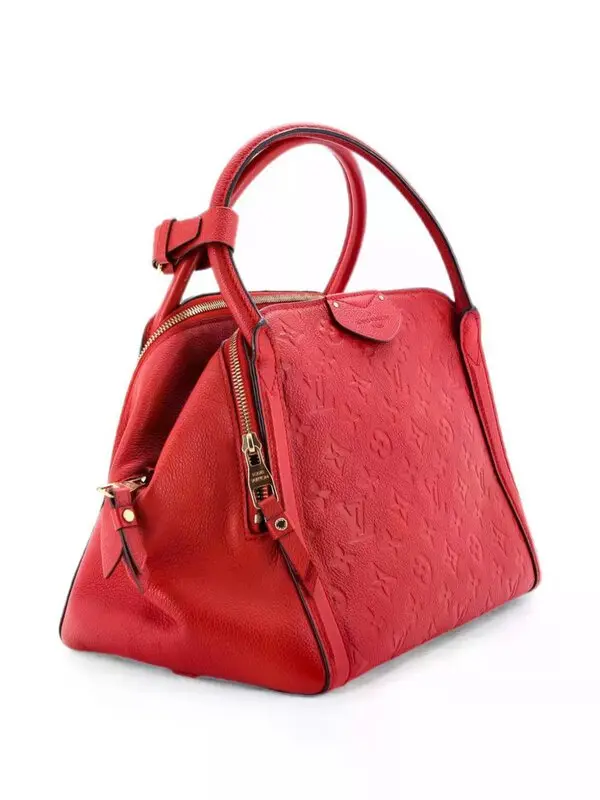 LOUIS VUITTON Monogram Empreinte Leather Mm Satchel Handbag - Red
