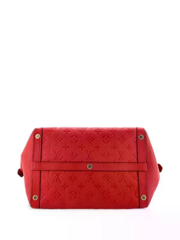 LOUIS VUITTON Monogram Empreinte Leather Mm Satchel Handbag - Red
