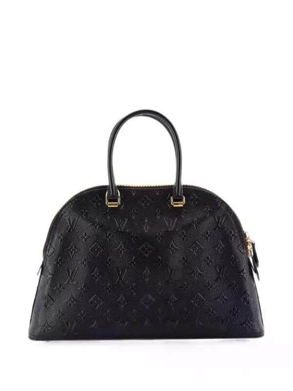 LOUIS VUITTON Moon Alma Bag Embossed Monogram Midnight Canvas Satchel - Black