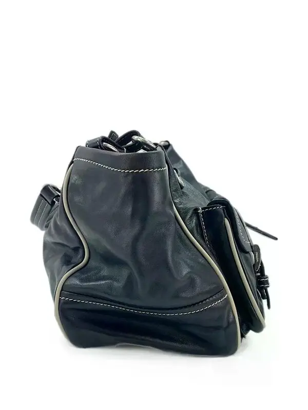 Prada 2000s Buckled Leather Tote Bag