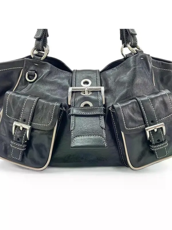 Prada 2000s Buckled Leather Tote Bag