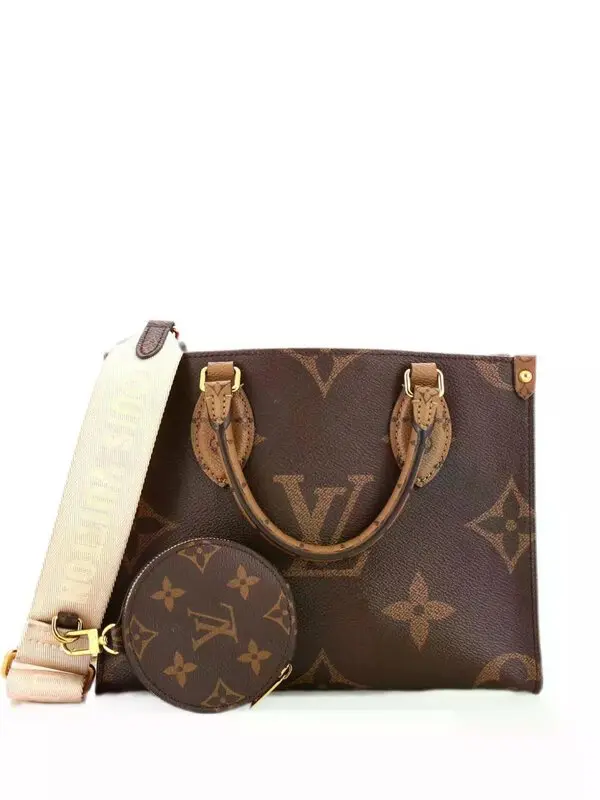 LOUIS VUITTON Onthego Tote Reverse Monogram Giant Pm Shoulder Bag - Brown