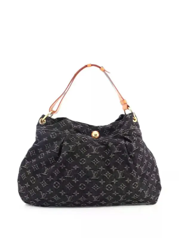 LOUIS VUITTON Denim Pm Hobo Bag - Black