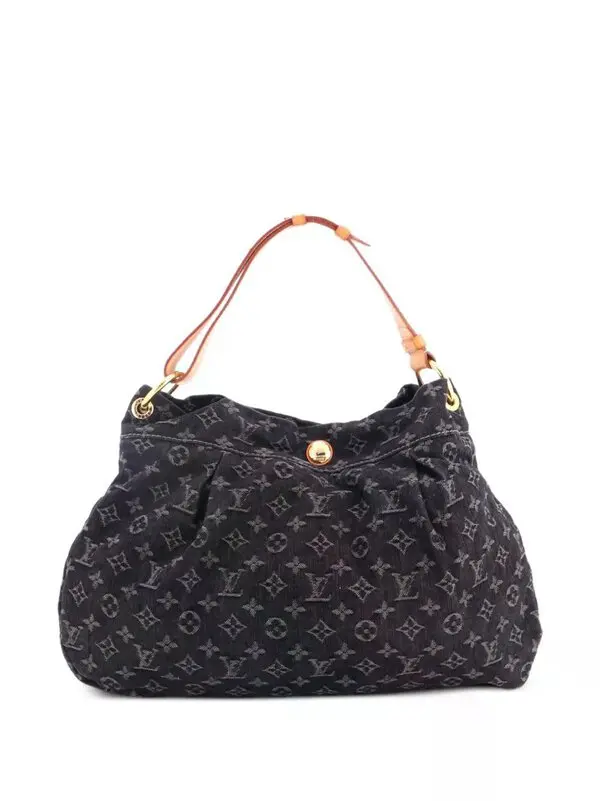 LOUIS VUITTON Denim Pm Hobo Bag - Black