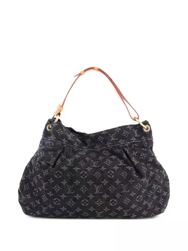LOUIS VUITTON Denim Pm Hobo Bag - Black
