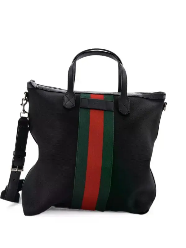 Gucci Web Zip Techno Canvas Medium Tote Bag