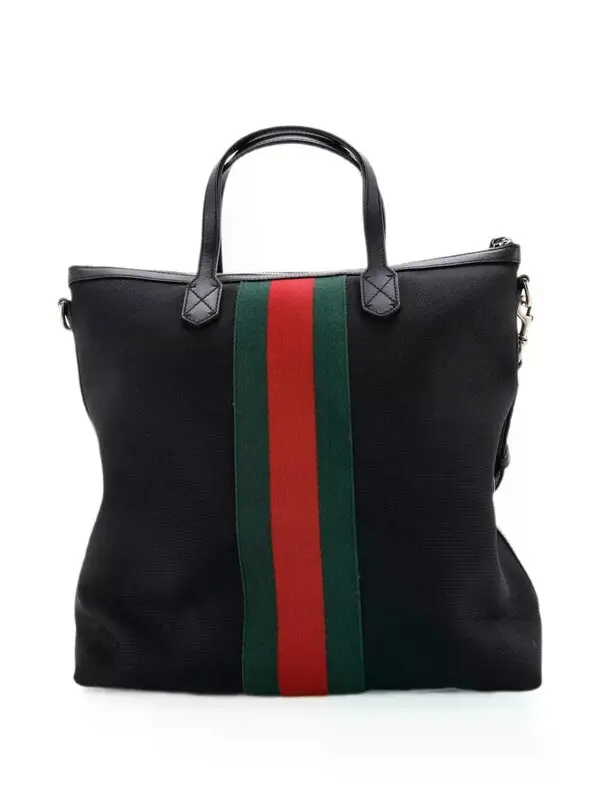 Gucci Web Zip Techno Canvas Medium Tote Bag