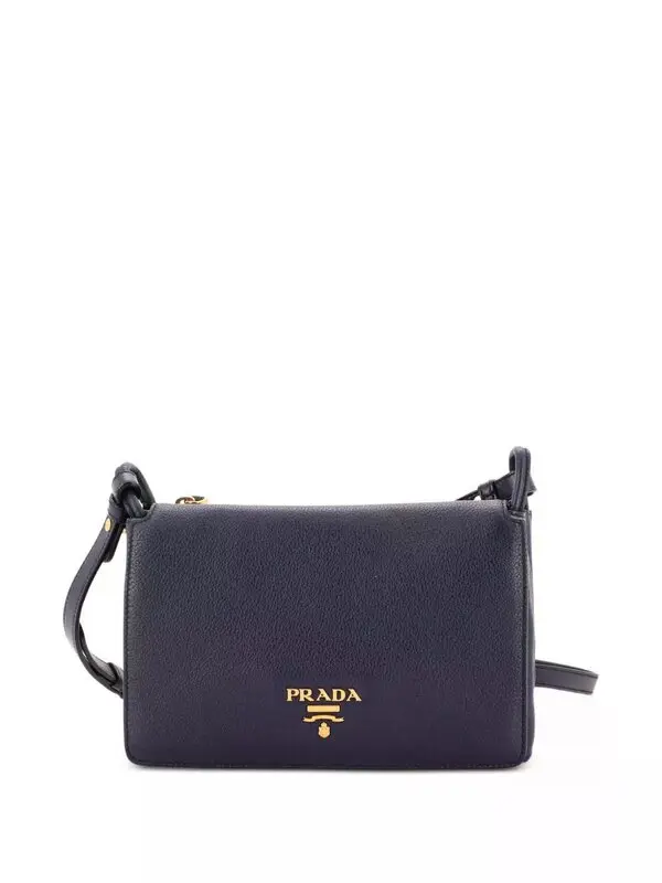 Prada Vitello Daino Medium Crossbody Bag - Blue