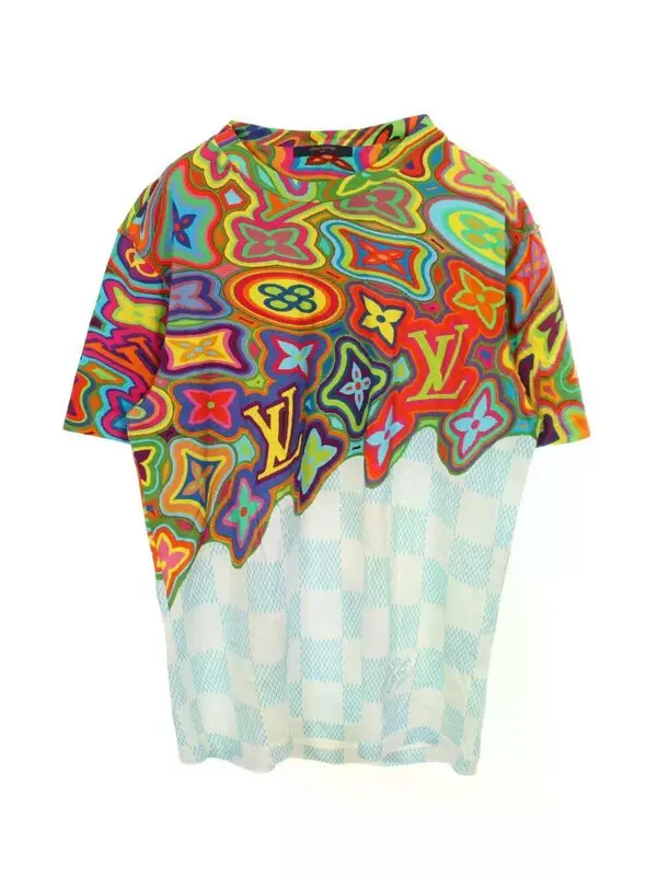 LOUIS VUITTON 2010s Damier Monogram T-shirt - White