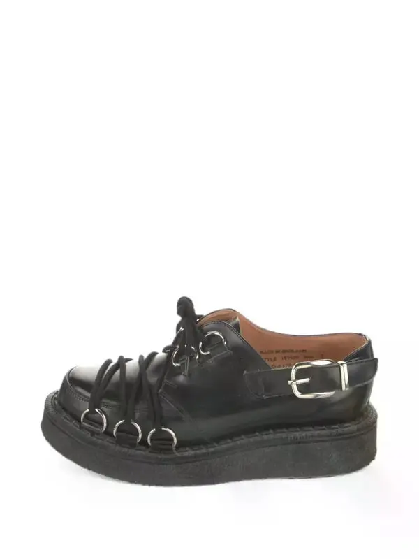 Comme Des Garçons D-ring Buckle Leather Loafers - Black