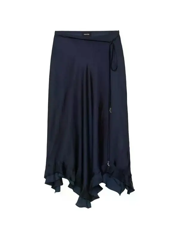 Zadig&Voltaire Asymmetric Ruffled Midi Skirt - Blue