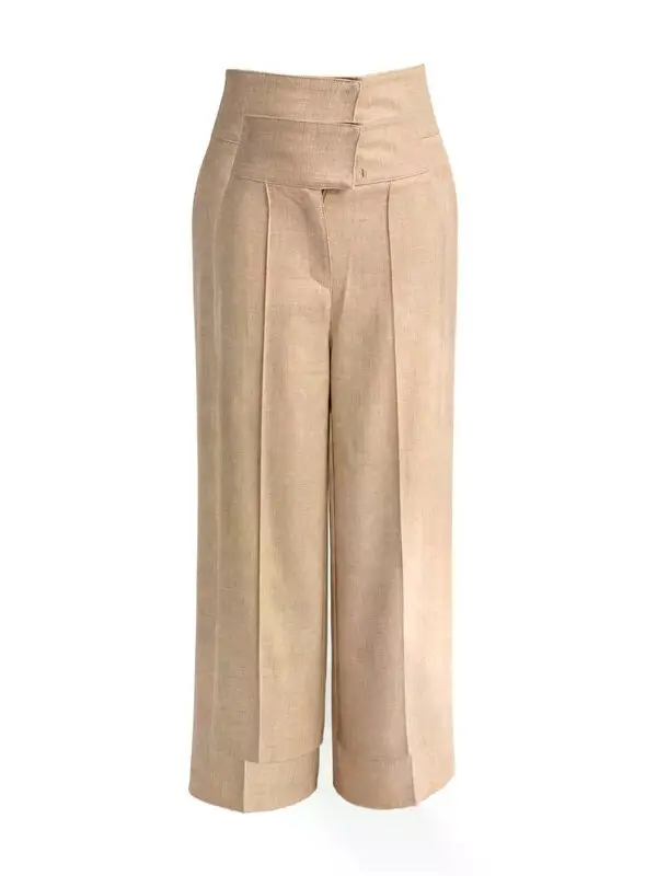 EDWARD ACHOUR PARIS Beige Tailored Trousers