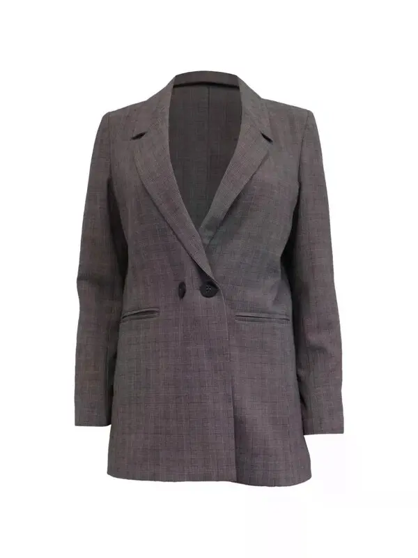 ANINE BING 2020s Madeleine Checked Blazer - Brown