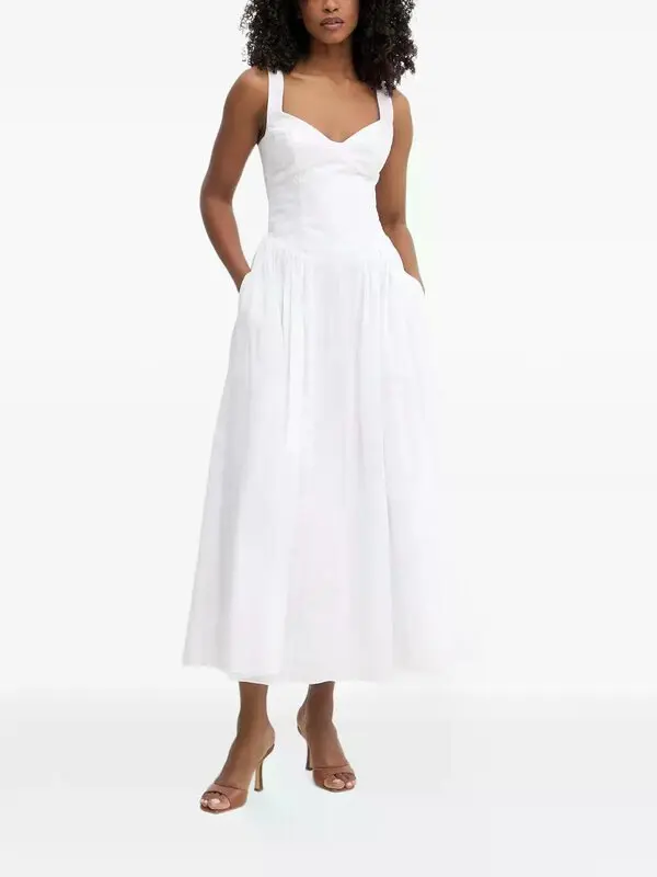 Bardot Theodora Lace-up Flared Maxi Dress