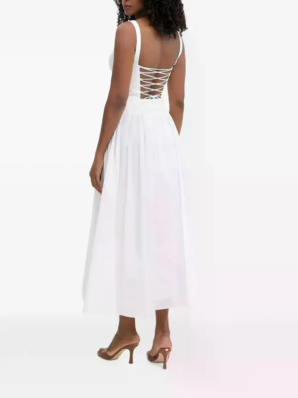 Bardot Theodora Lace-up Flared Maxi Dress