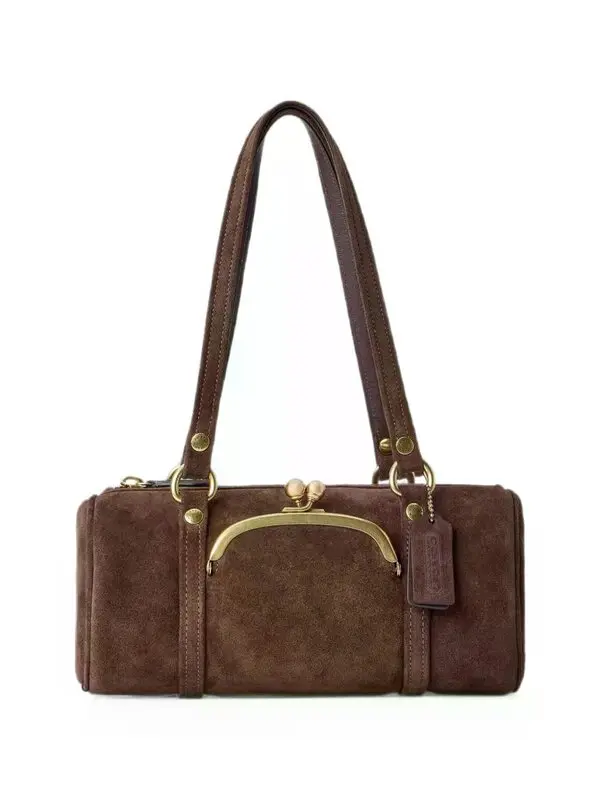 COACH Kisslock 28 Barrel-shaped Clasp-fastening Shoulder Bag - Brown