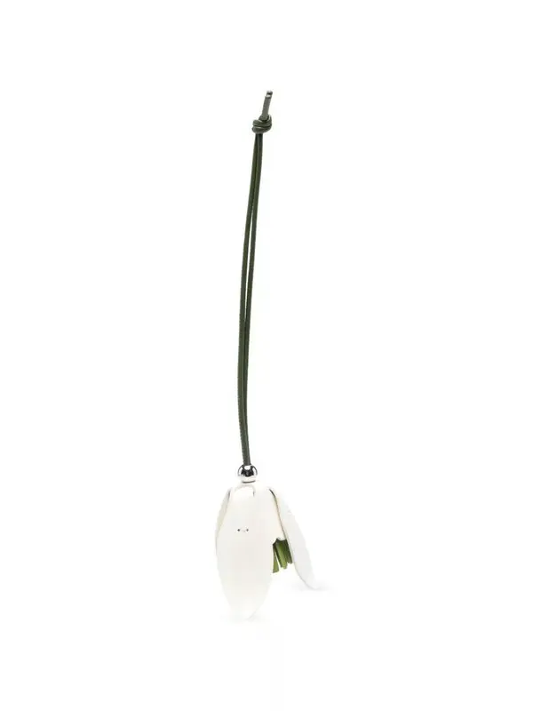 JW Anderson Flower Pendant Leather Keyring - White