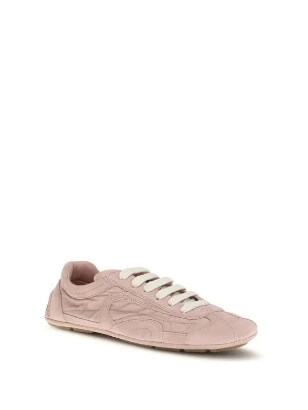 Prada Montecarlo Re-edition 2005 Suede And Re-nylon Sneakers - Pink