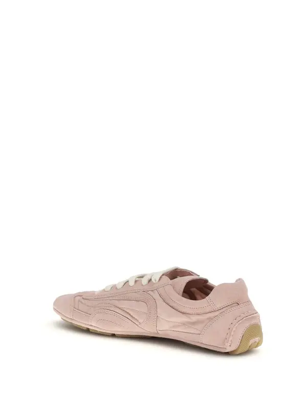 Prada Montecarlo Re-edition 2005 Suede And Re-nylon Sneakers - Pink