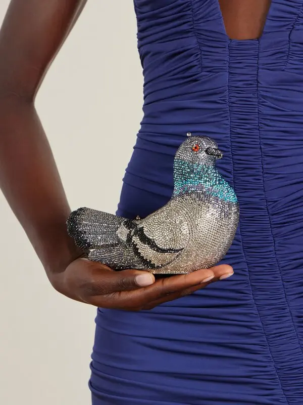 Judith Leiber Pigeon Crystal Embellished Clutch